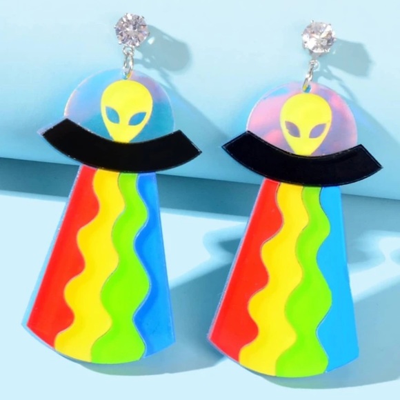 Kathrono | Jewelry | Awesome Large Colorful Iridescent Alien Ufo ...